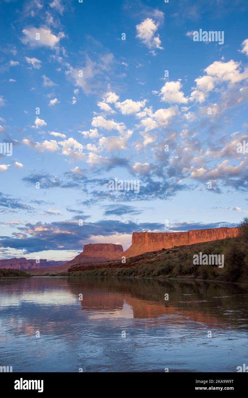 Fisher Towers & Waring Mesa reflected in White's Lake on the Colorado ...
