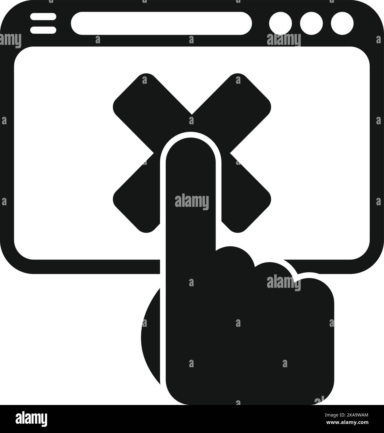Put online dislike icon simple vector. Social media. Negative stop ...