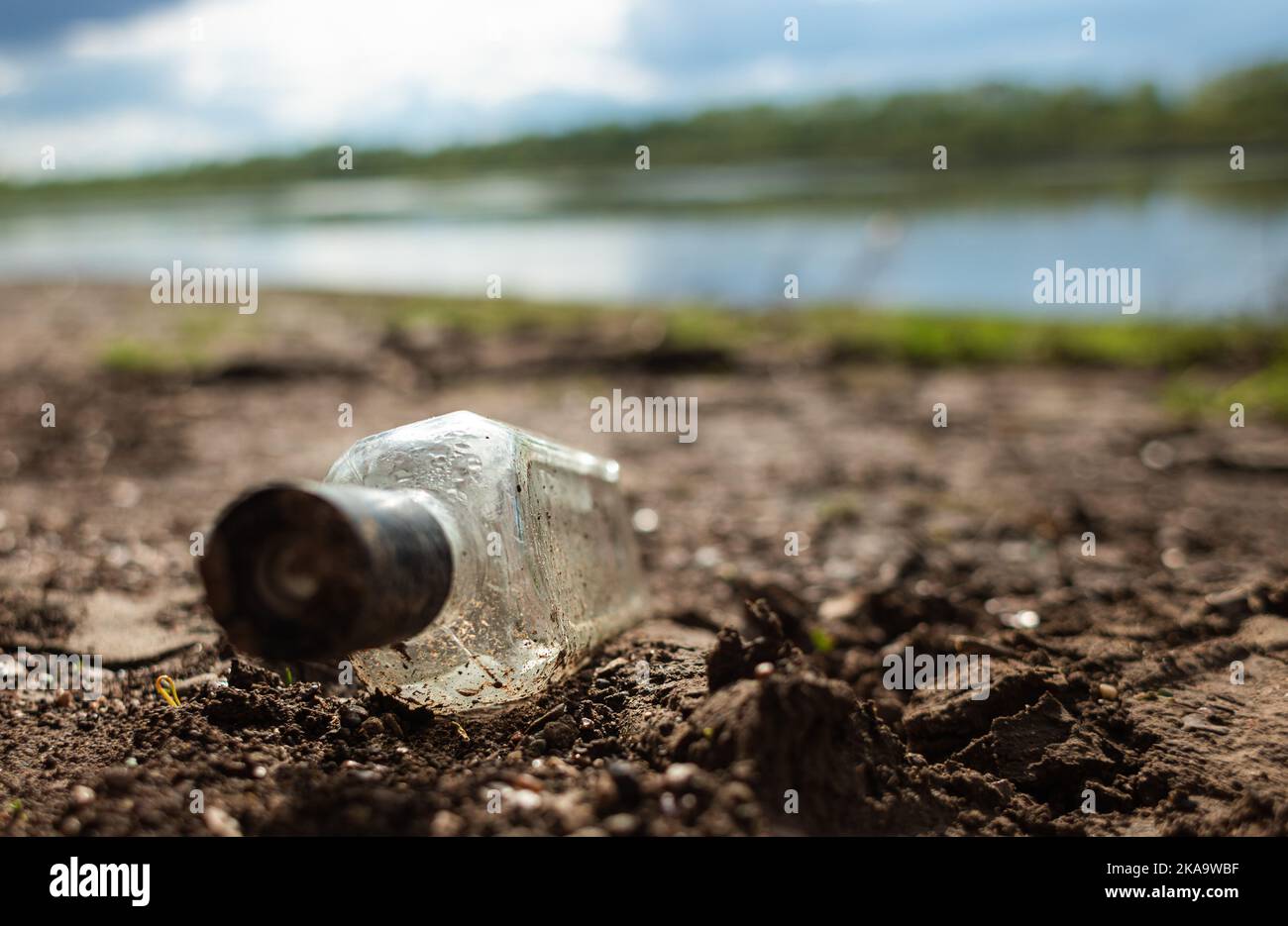 Abandoned garbage in nature. Environmental damage caused by garbage ...