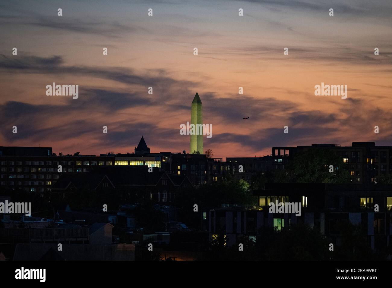 UNITED STATES - OCTOBER 11: The Washington Monument is seen at sunset ...