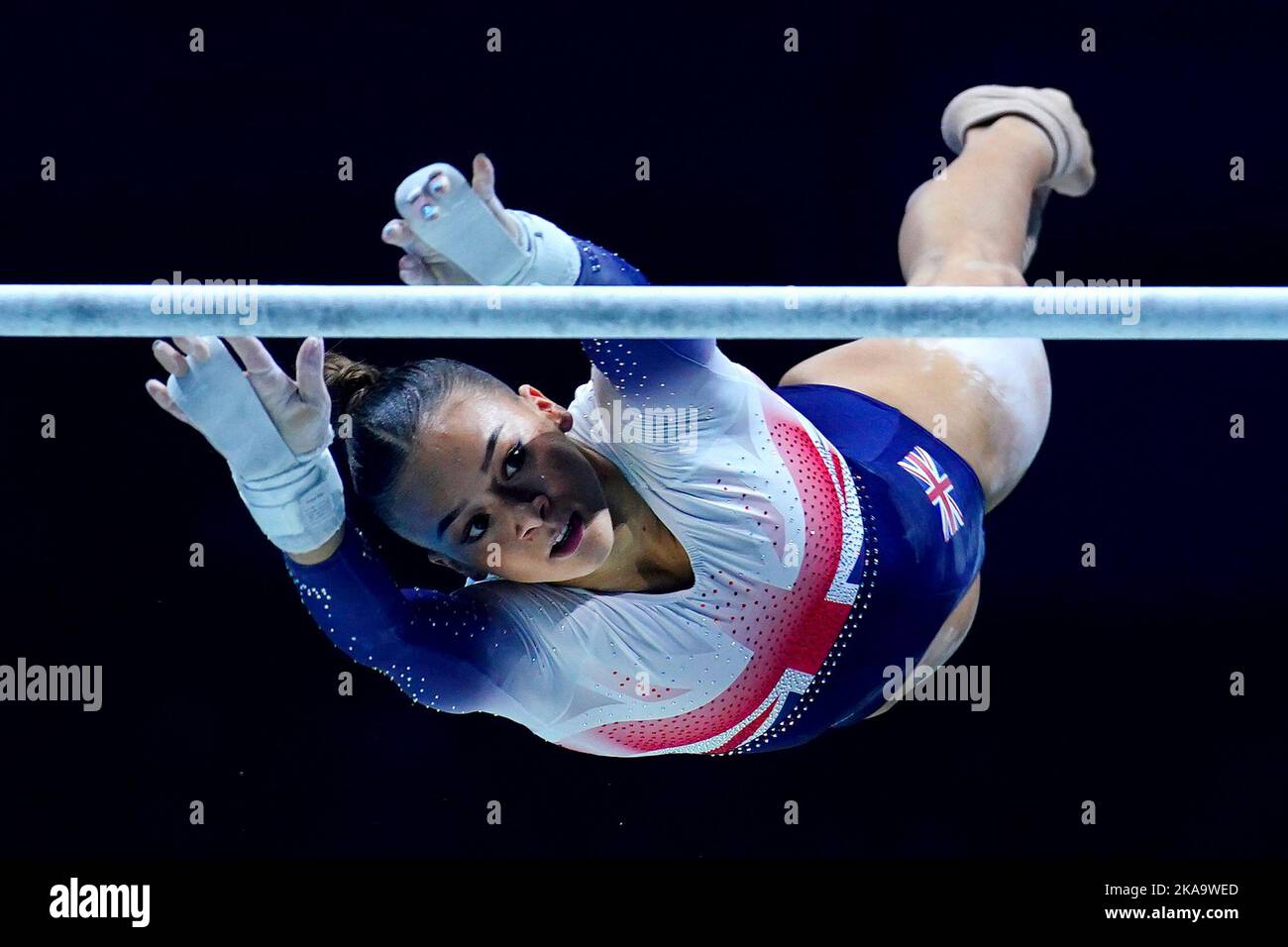Great Britain's Georgia Mae Fenton on the uneven bars during day four ...