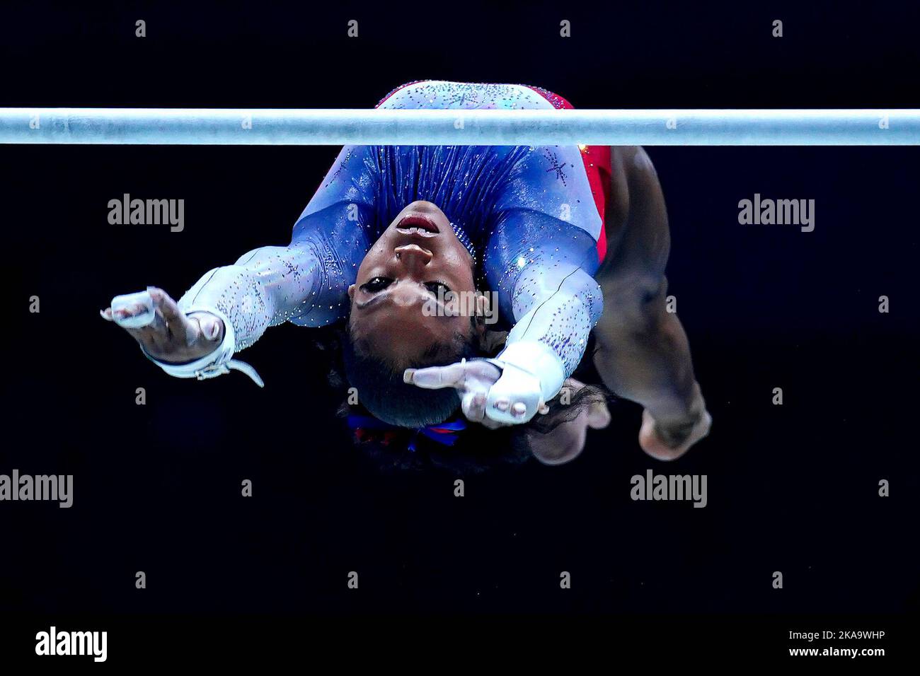 USA's Shilese Jones on the uneven bars during day four of the FIG ...