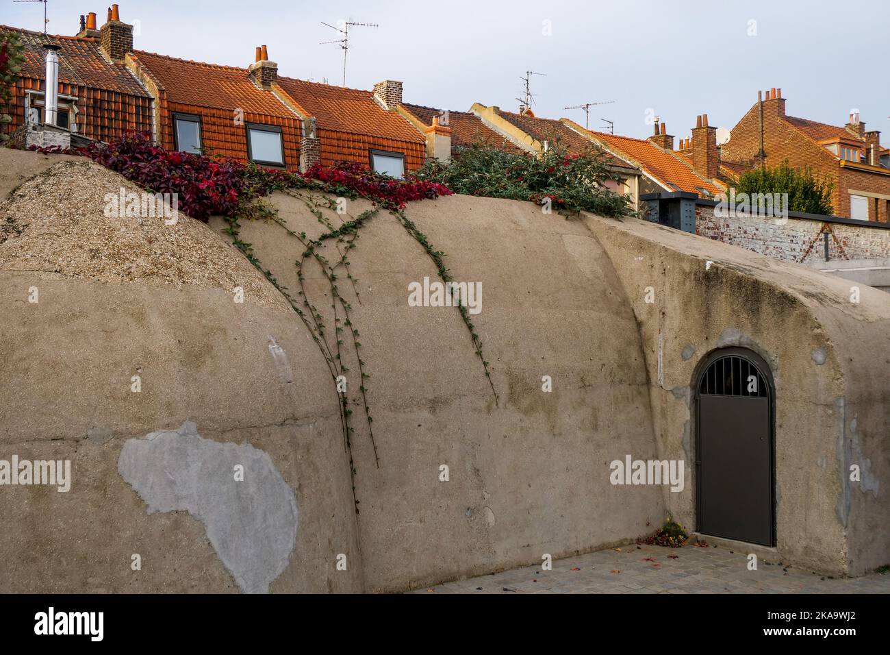 Disused WWII German blockhaus. Fives district, Lille, Nord, Hauts-de ...