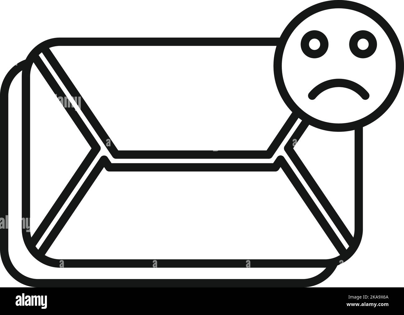 Sad mail icon outline vector. Dislike social. Person negative Stock ...