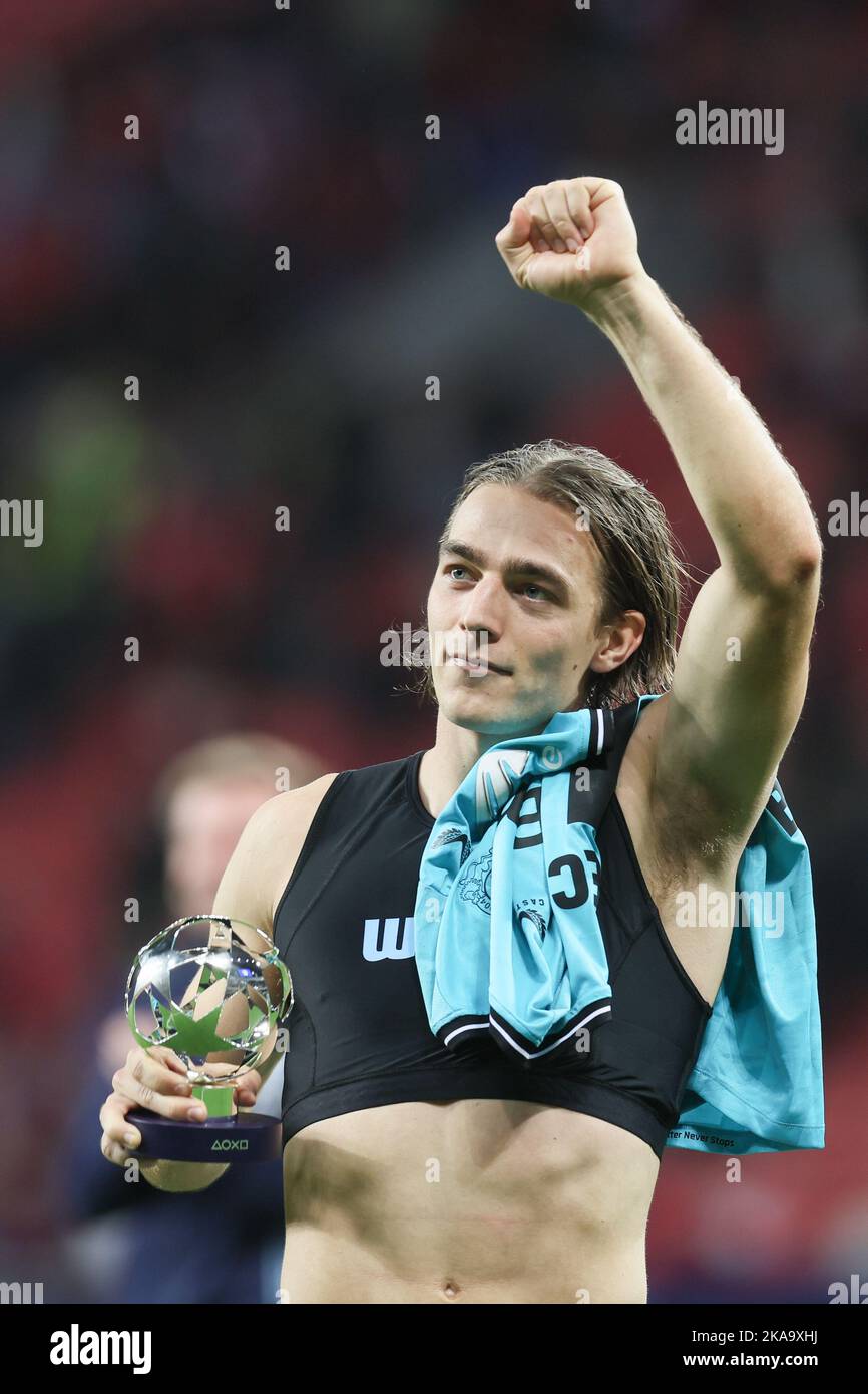 Leverkusen, Germany, 01/11/2022, Club's Casper Nielsen pictured after a group stage soccer game ...