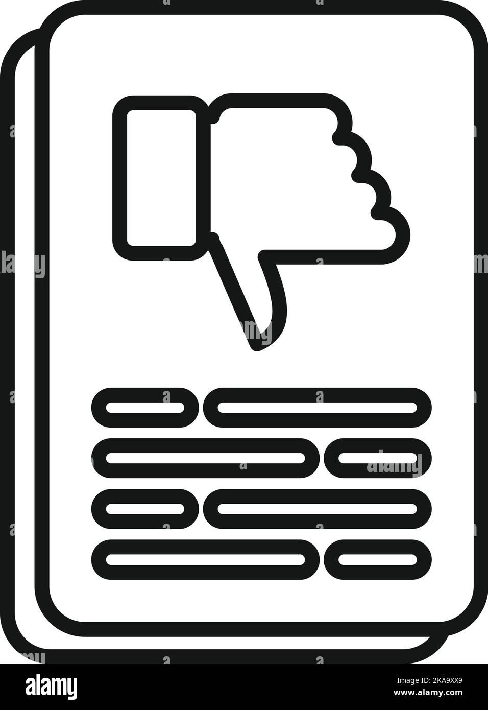 Paper dislike icon outline vector. Social media. Negative person Stock ...