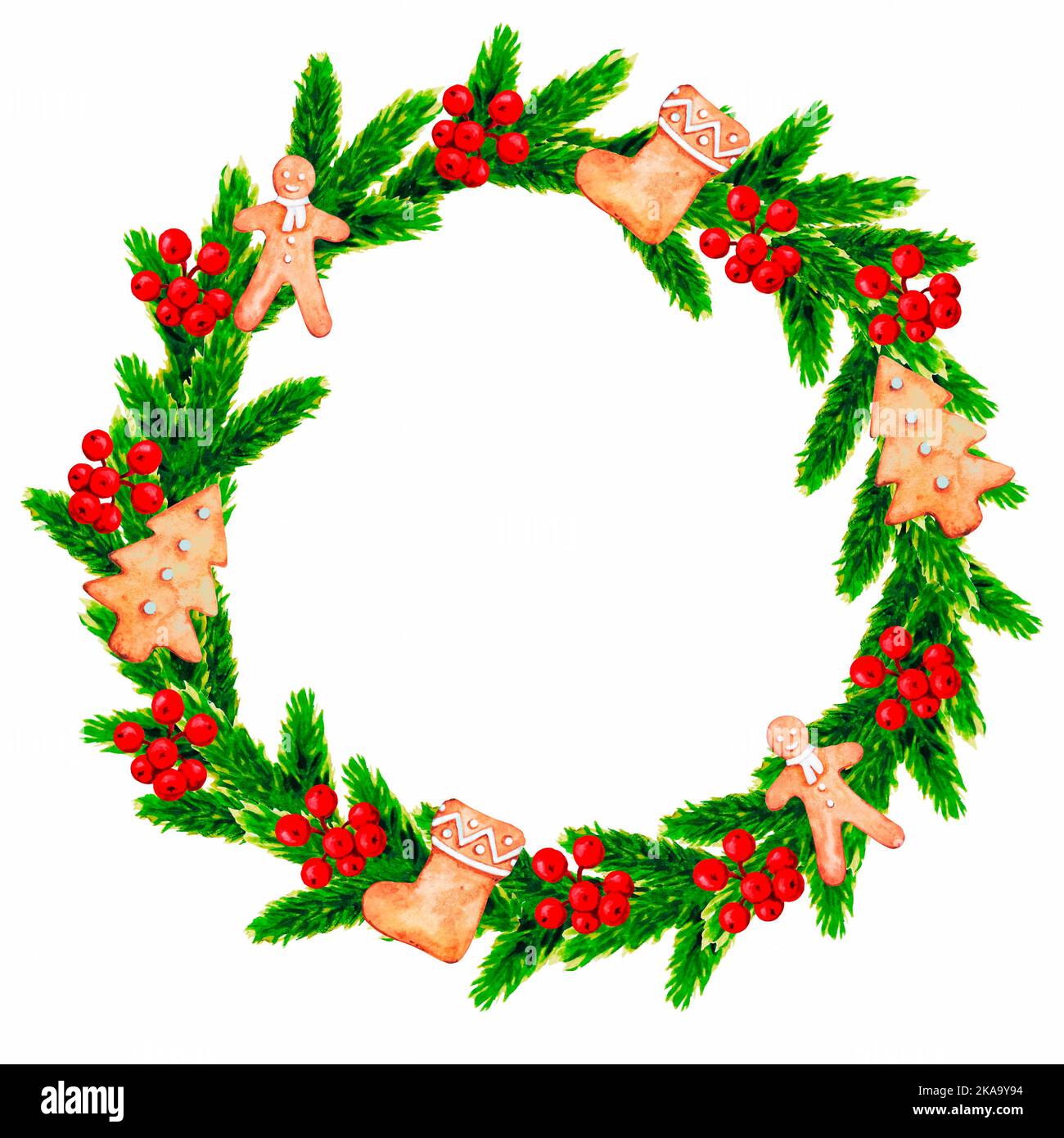 Christmas frames watercolor hi-res stock photography and images - Alamy