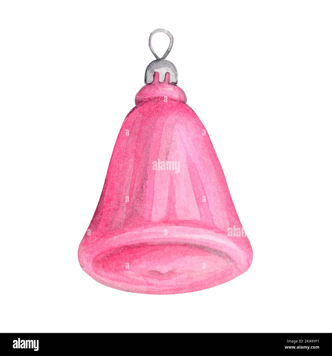 Christmas tree toy. Pink bell. Festive New Year and Christmas decor ...