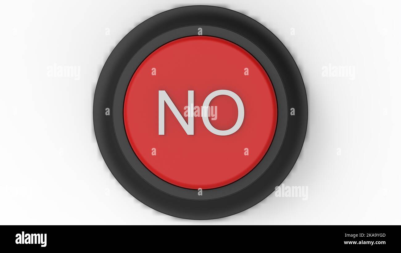 no red button isolated illustration 3d render Stock Photo - Alamy