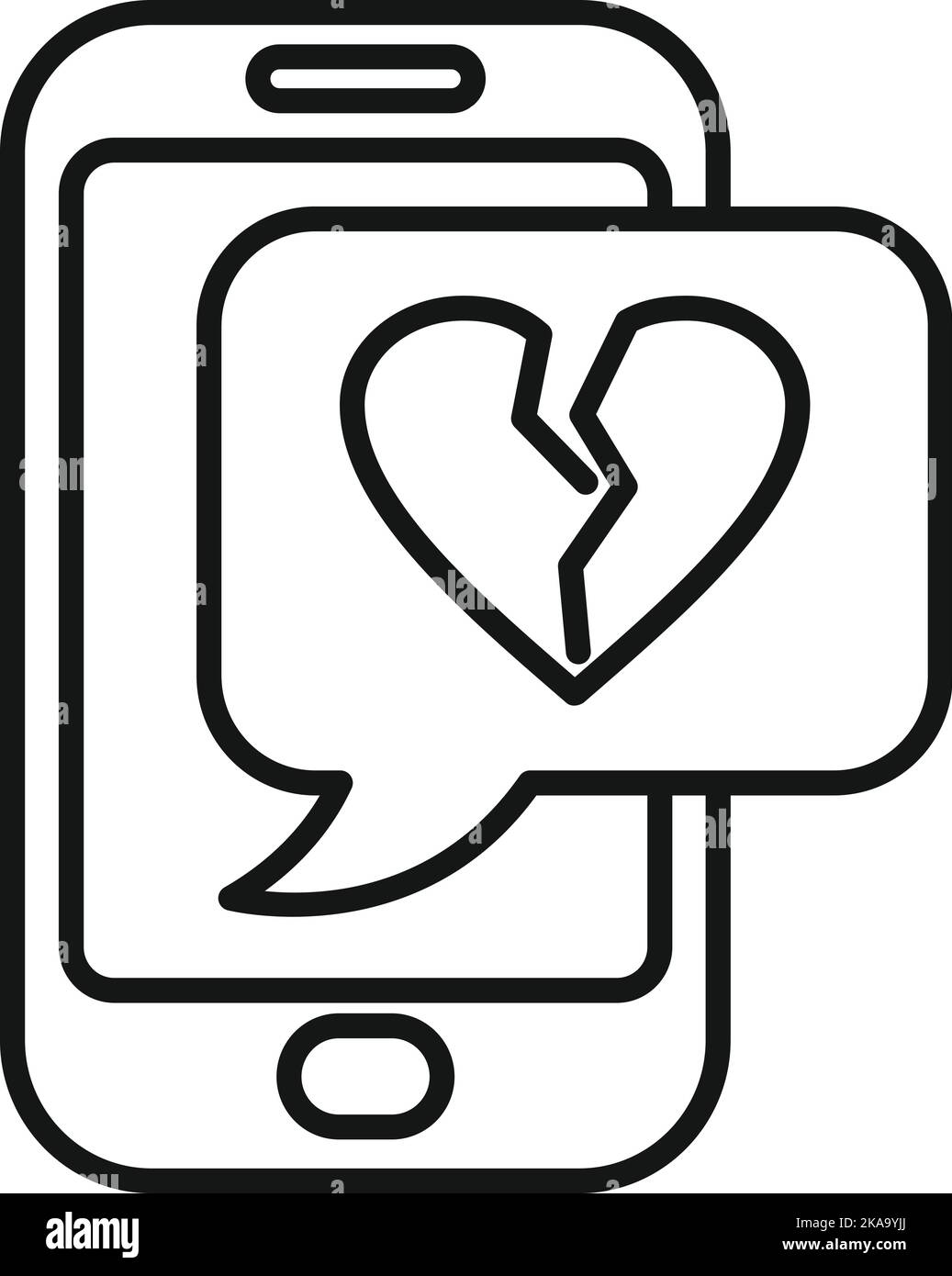 Phone dislike icon outline vector. Social media. Negative person Stock ...