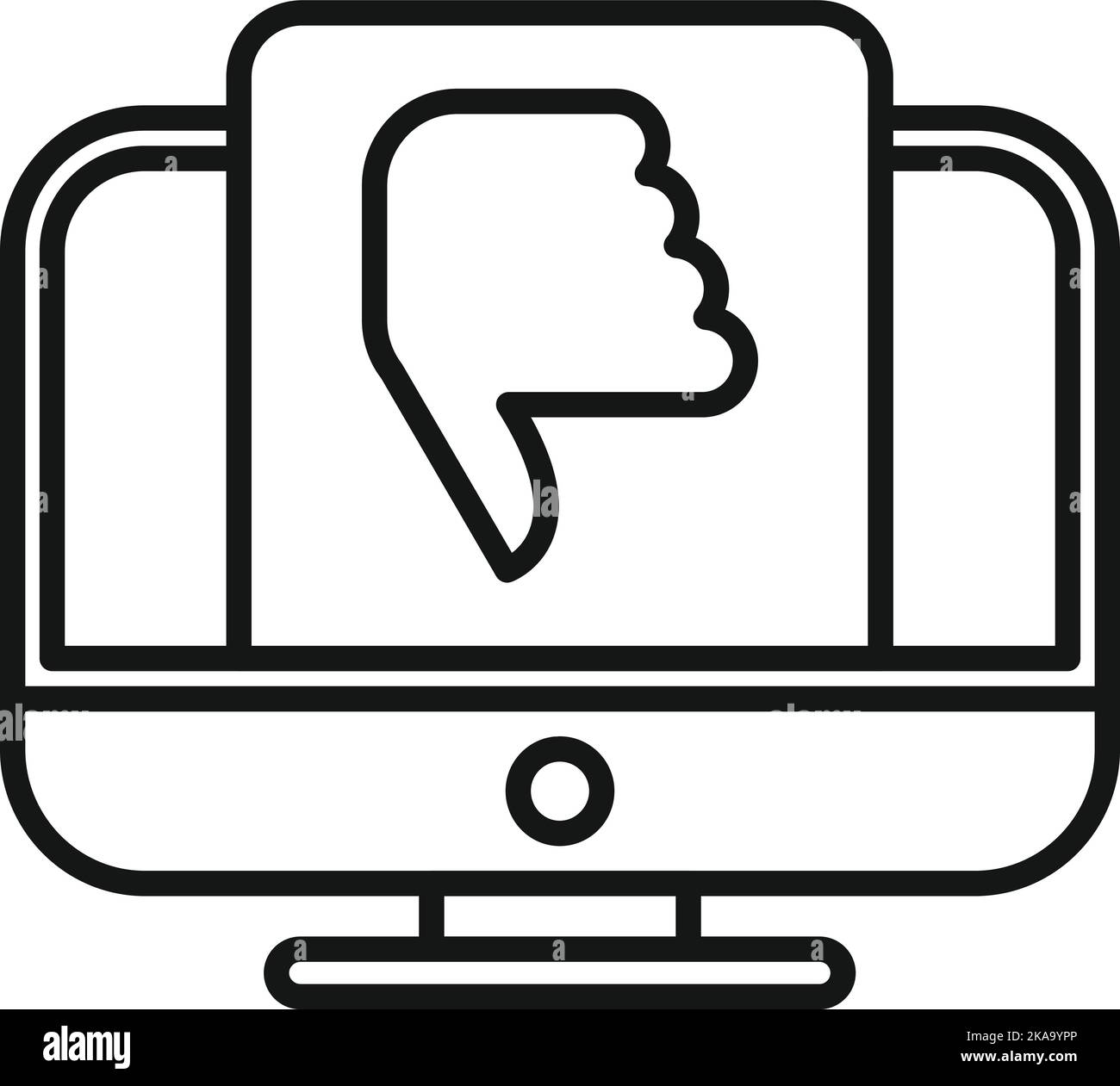 Pc dislike icon outline vector. Social media. Negative person Stock ...