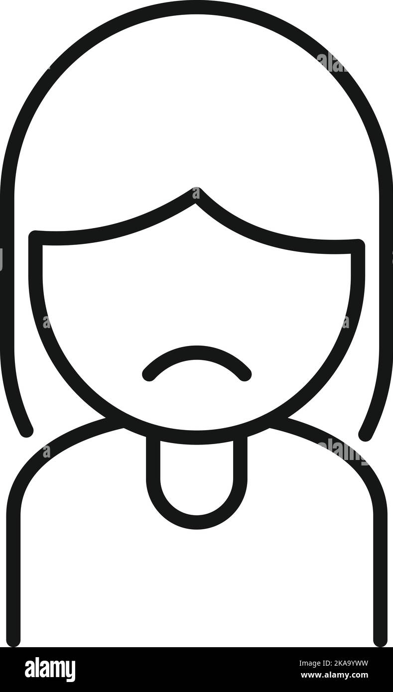 Sad dislike person icon outline vector. Social media. Negative facebook ...