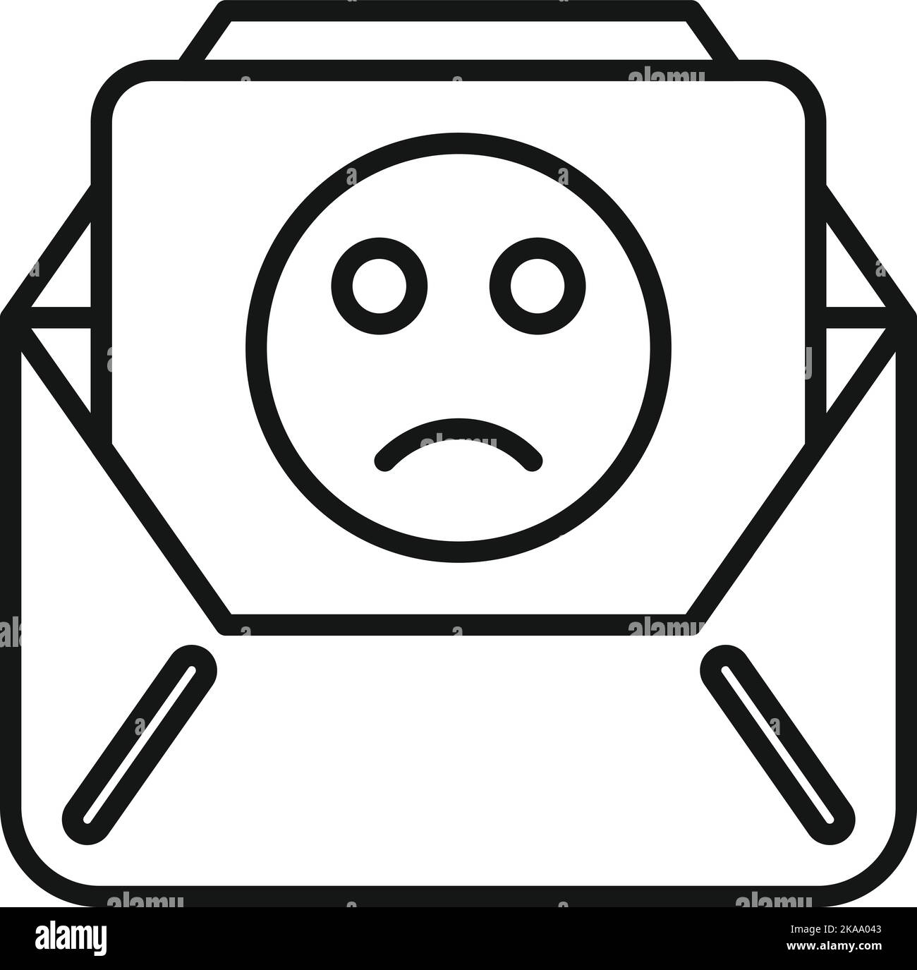 Sad mail icon outline vector. Social media. Person facebook Stock ...