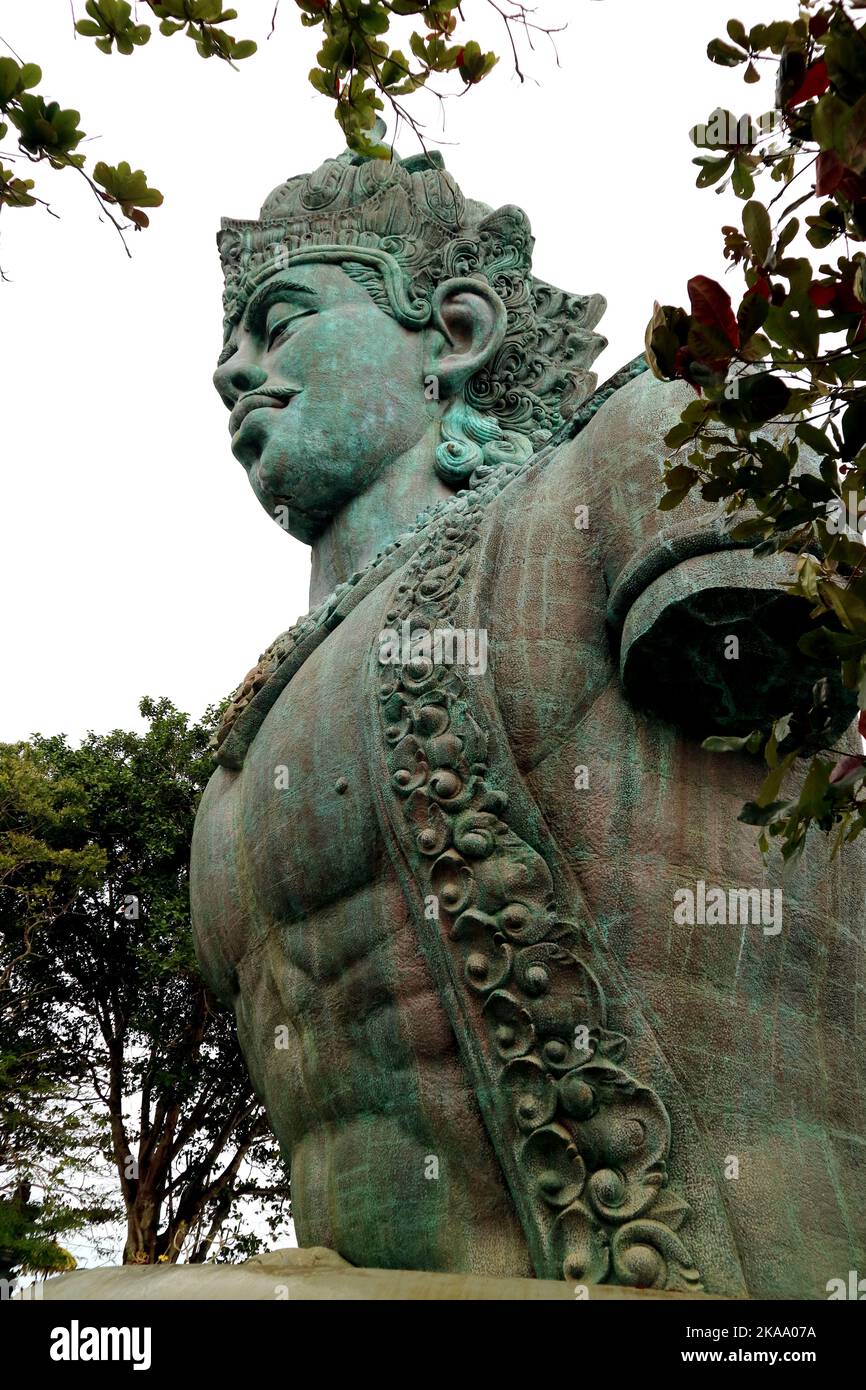A vertical shot of a giant Wisnu statue in the Garuda Wisnu Kencana ...