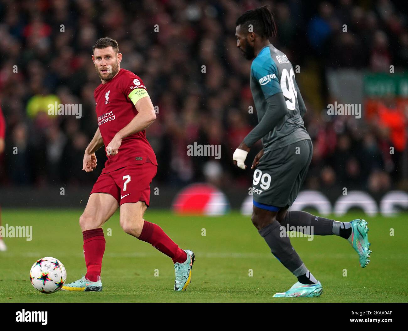 Liverpool's James Milner in action during the UEFA Champions League ...