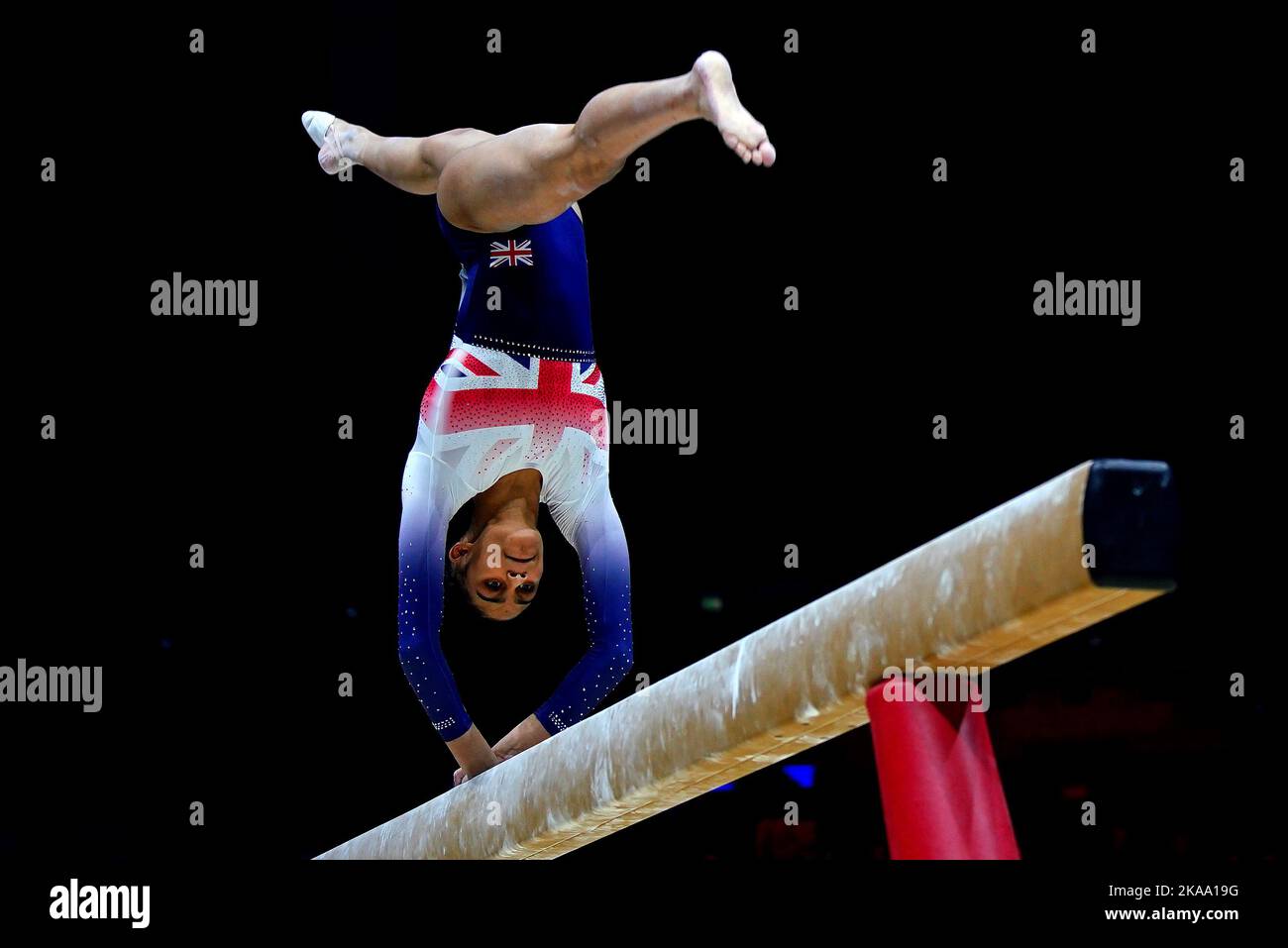 Great Britain's Ondine Achampong on the balance beam during day four of ...