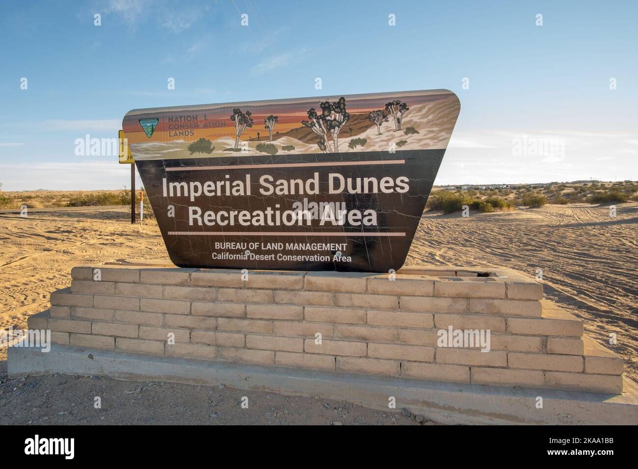 The landmark of Imperial Sand Dunes Recreation Area in California, USA ...