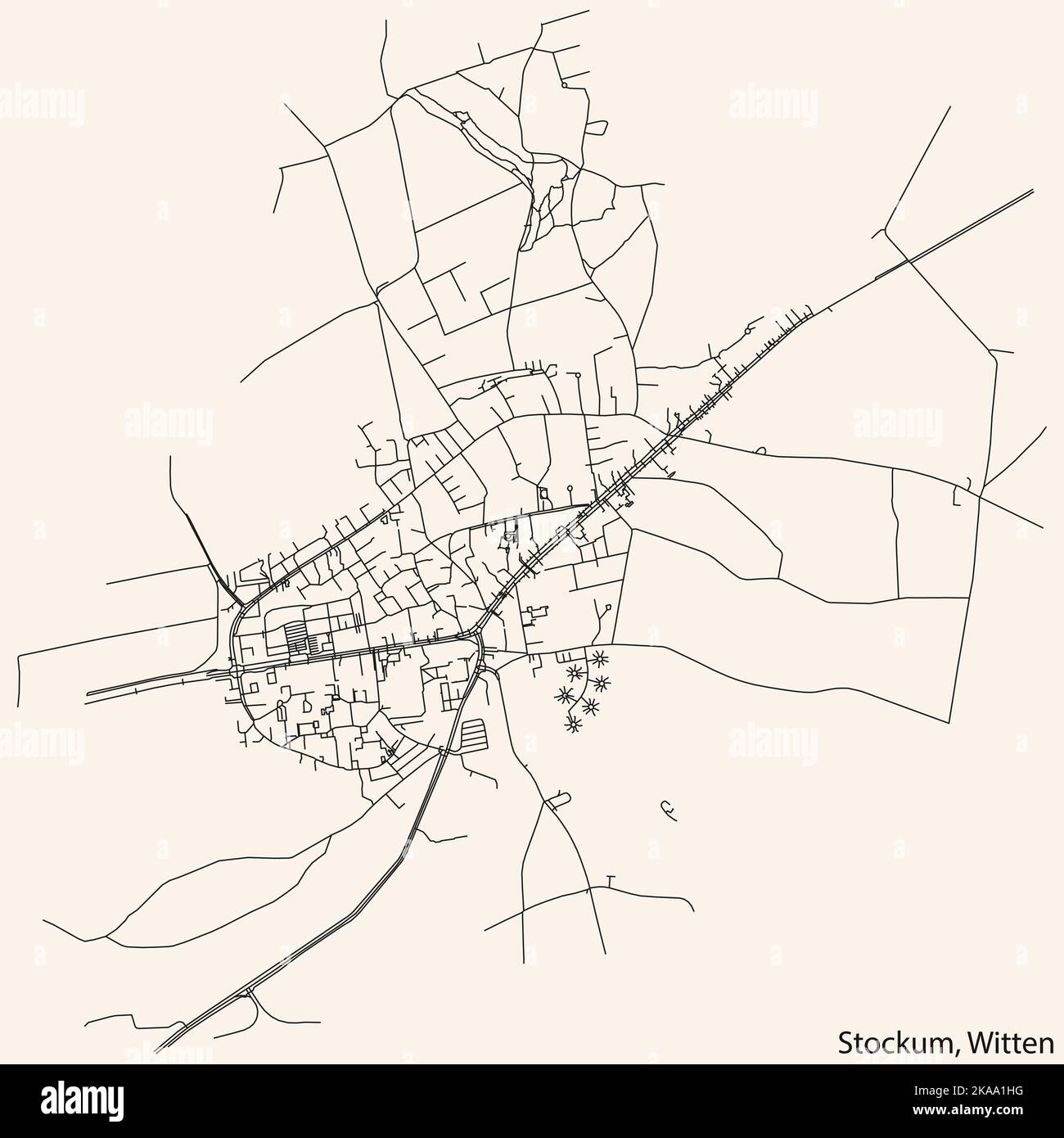Street roads map of the STOCKUM MUNICIPALITY, WITTEN Stock Vector Image ...