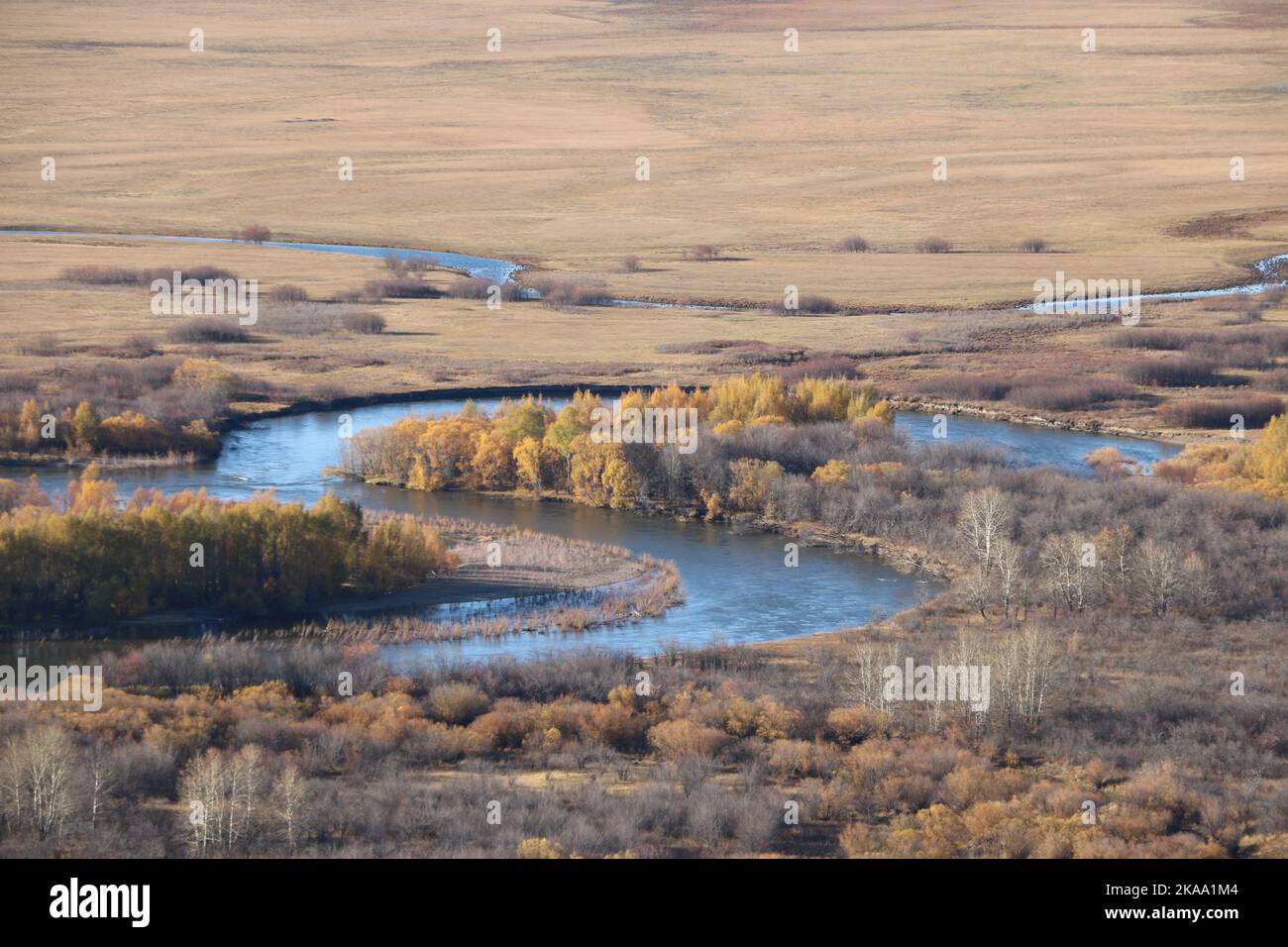 A small river in an autumn field Stock Photo - Alamy