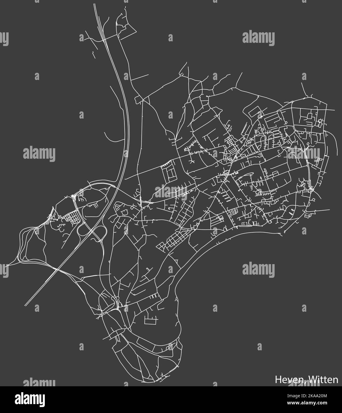 Street roads map of the HEVEN MUNICIPALITY, WITTEN Stock Vector Image ...