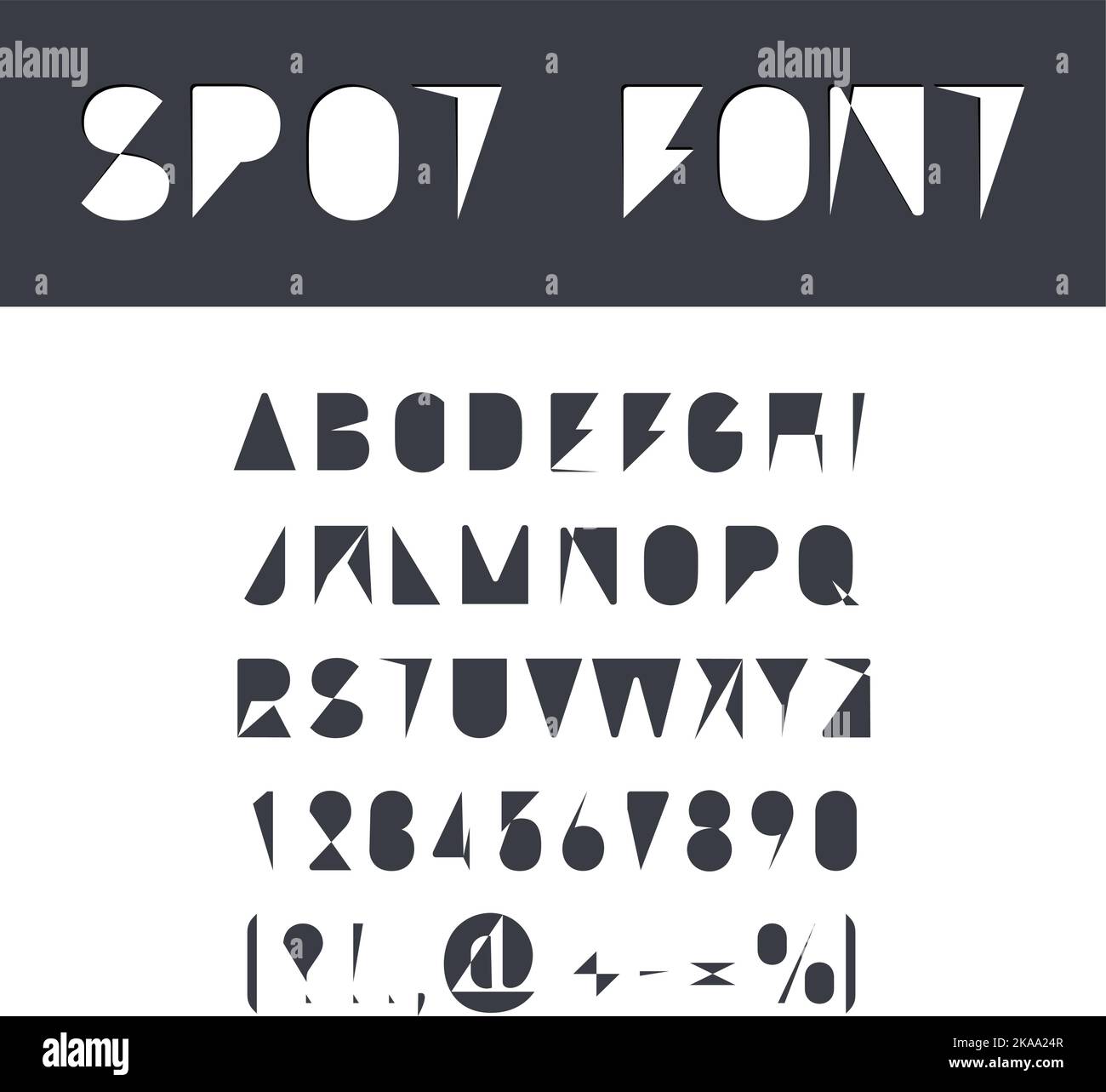 Spot Form Font Set Isolated on White Background Stock Vector Image ...