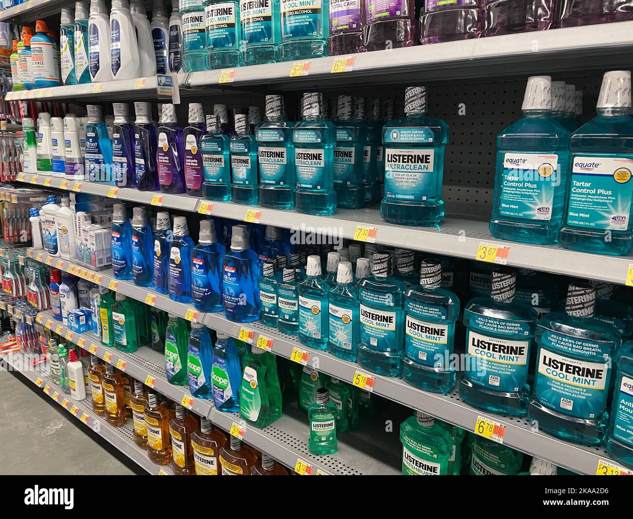 Grovetown, Ga USA - 04 21 22: Walmart retail store interior personal ...