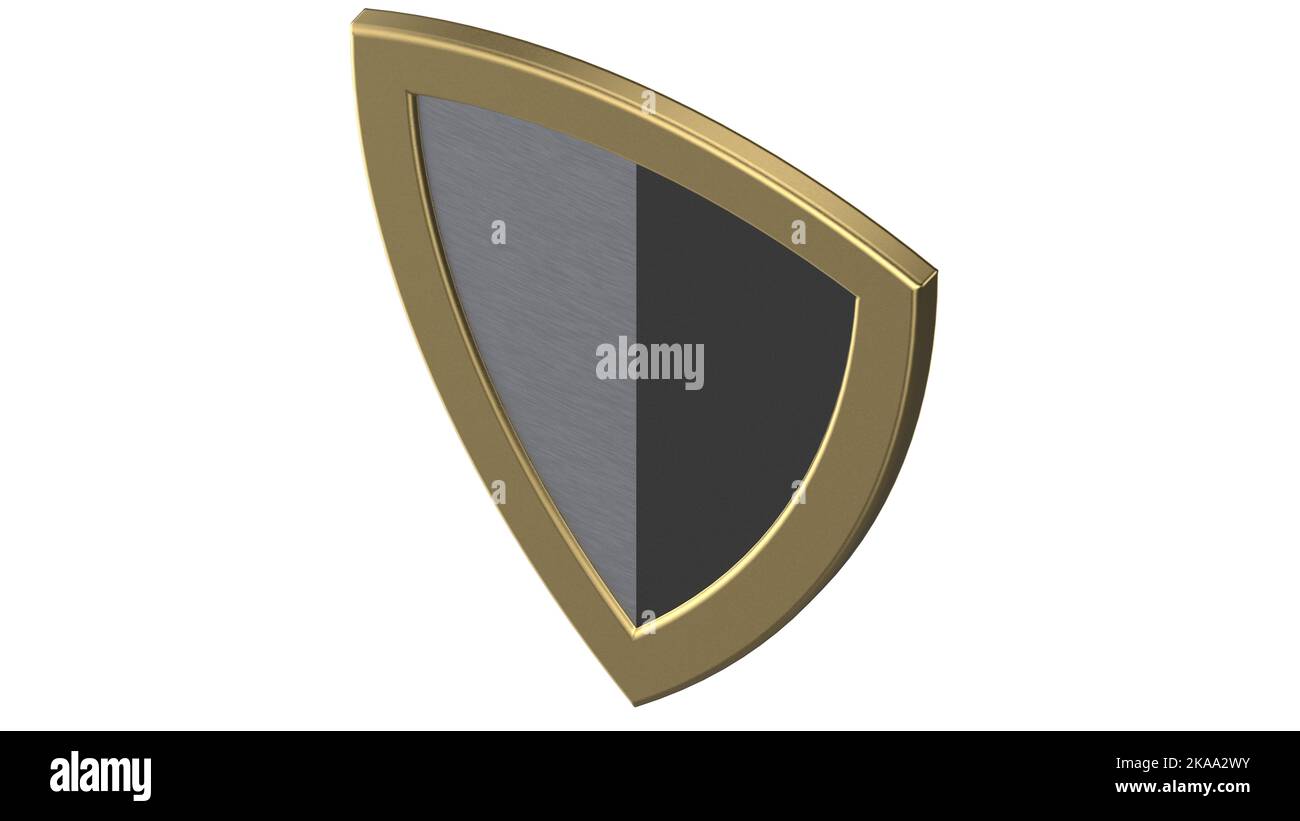 shield gold medieval 3d render illustration Stock Photo - Alamy