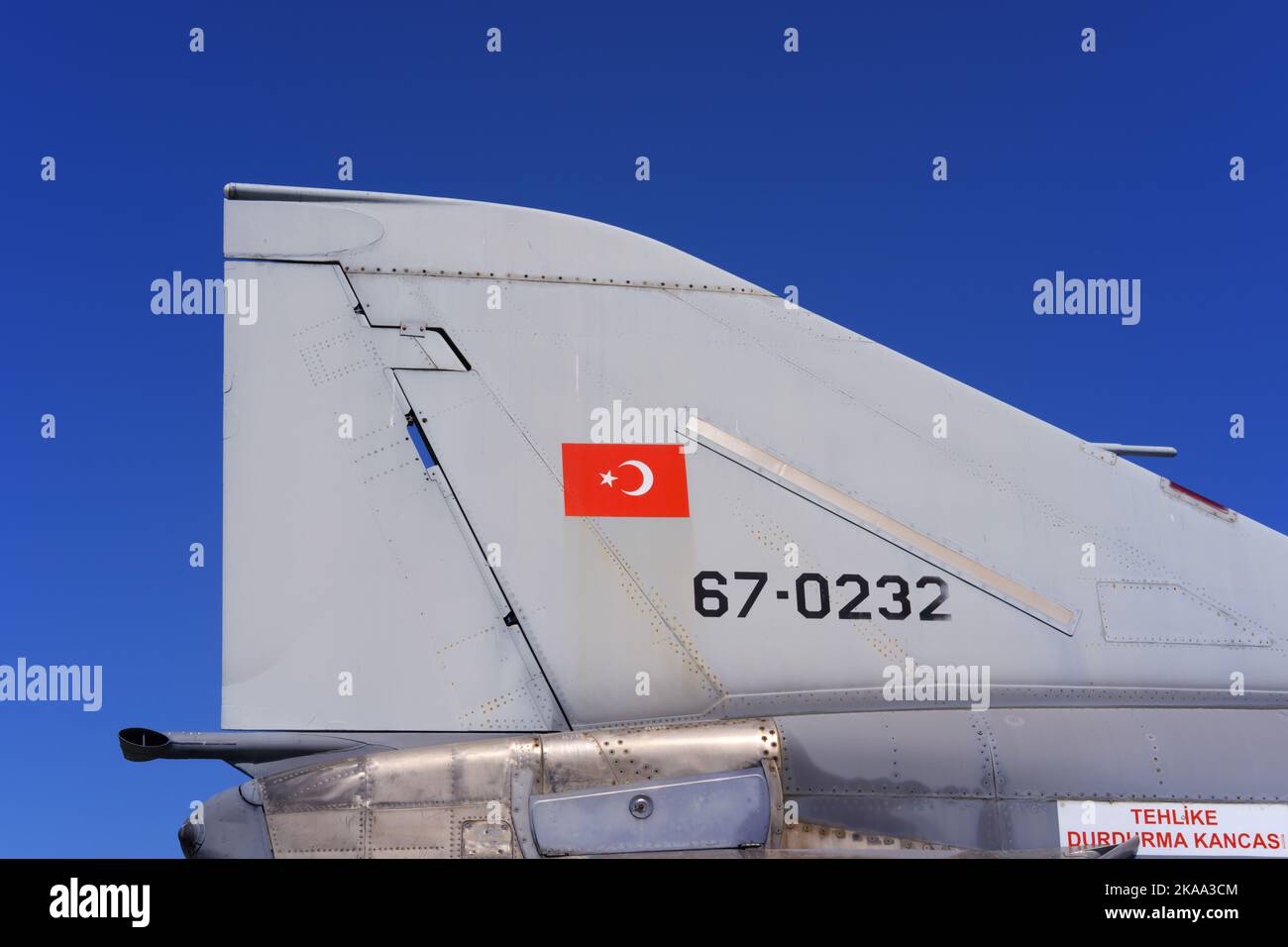 Tail of Turkish fighter Jet over sky Stock Photo - Alamy