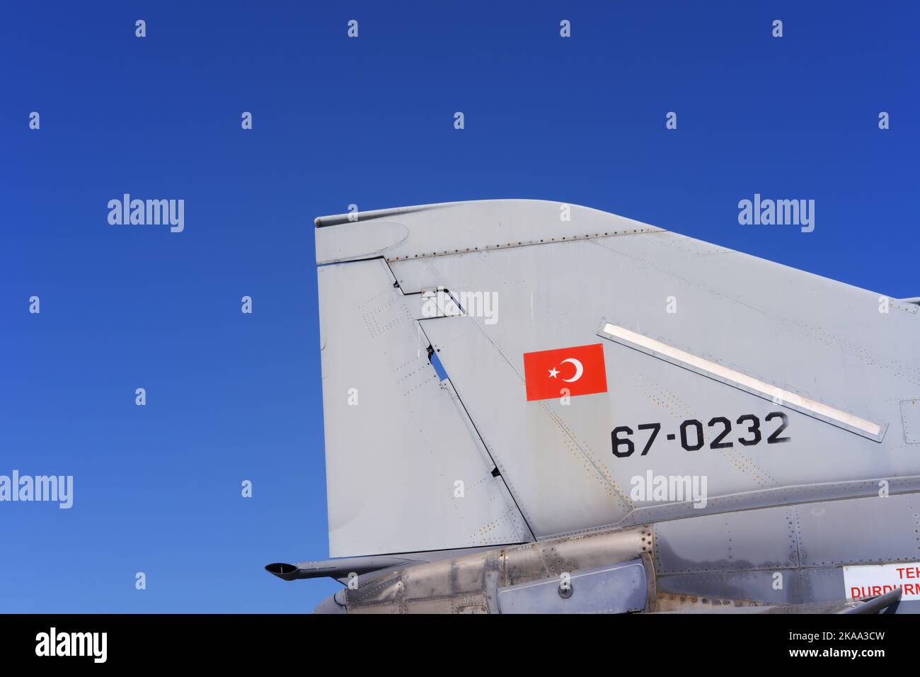 Tail of Turkish fighter Jet over sky Stock Photo - Alamy