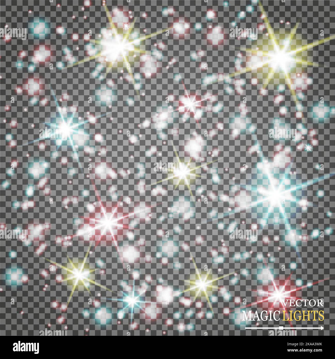 Set of golden glowing lights effects isolated on transparent background ...