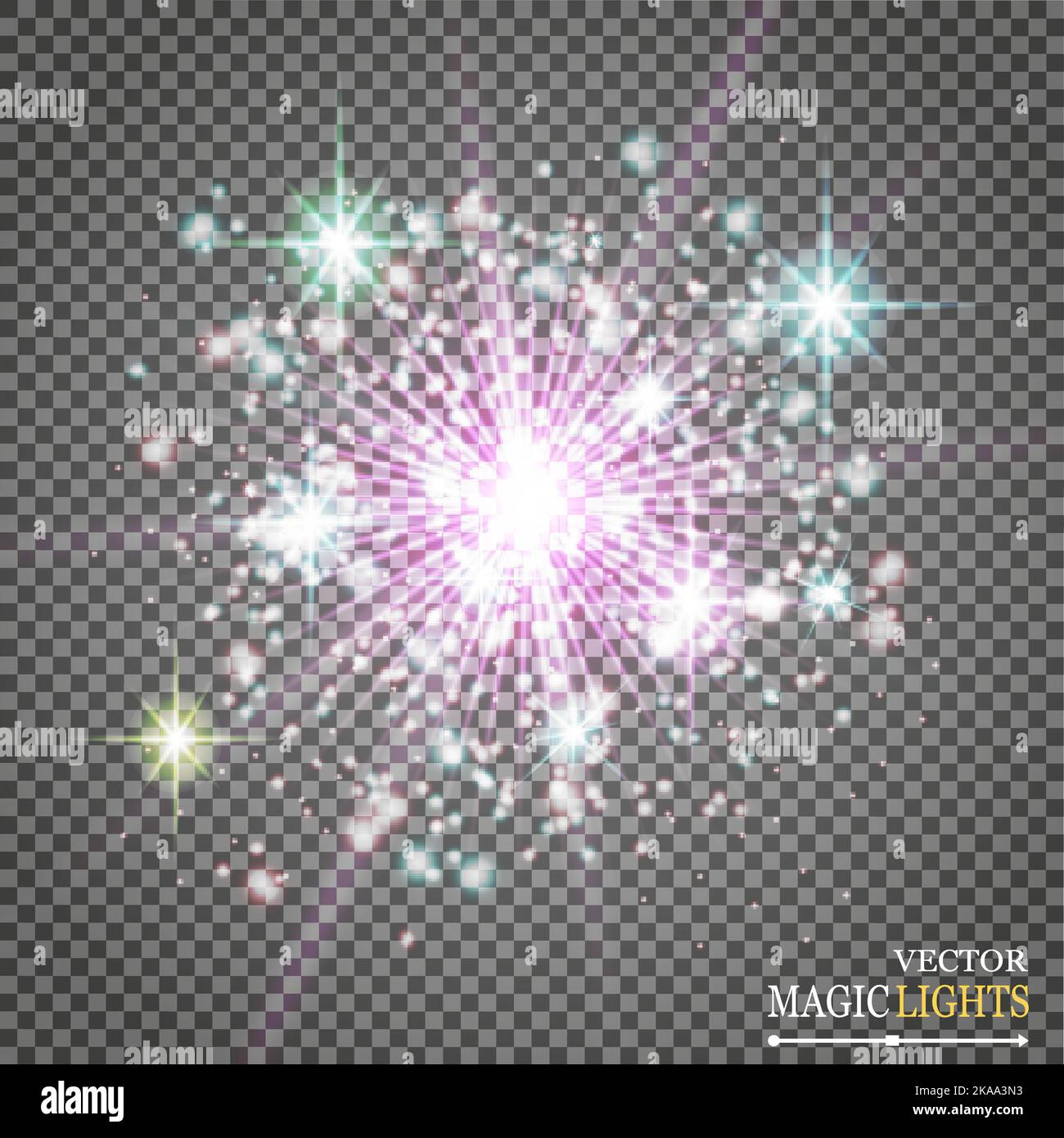 Set of golden glowing lights effects isolated on transparent background ...