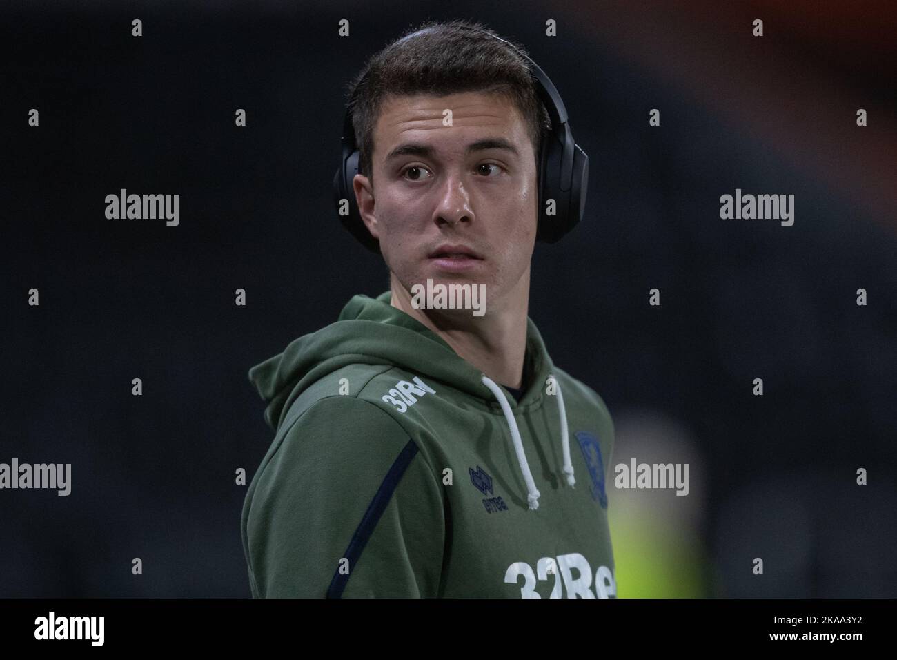 Matthew Hoppe #13 of Middlesbrough arrives at The MKM Stadium ahead of ...