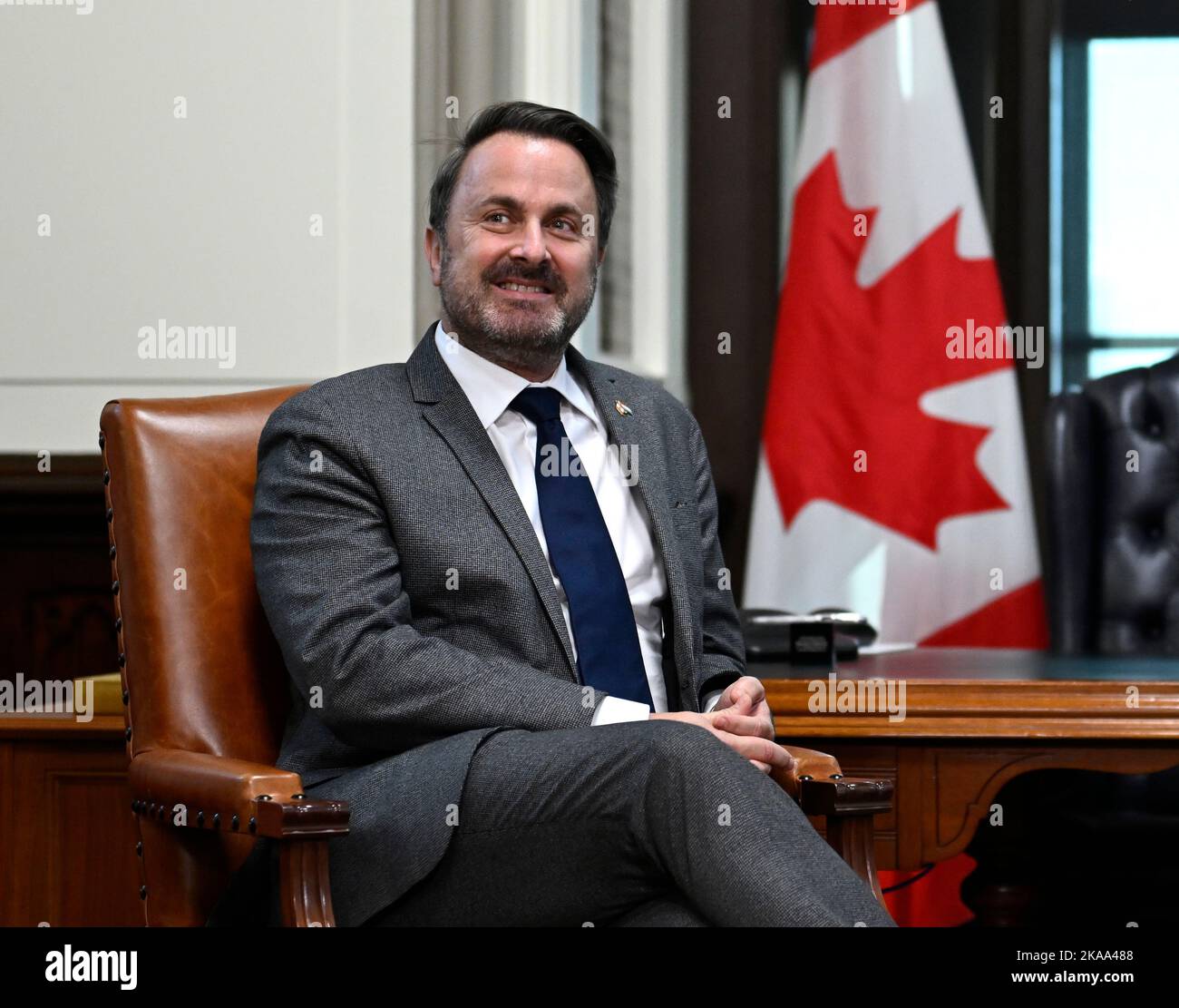 Prime Minister of Luxembourg Xavier Bettel participates in a bilateral ...