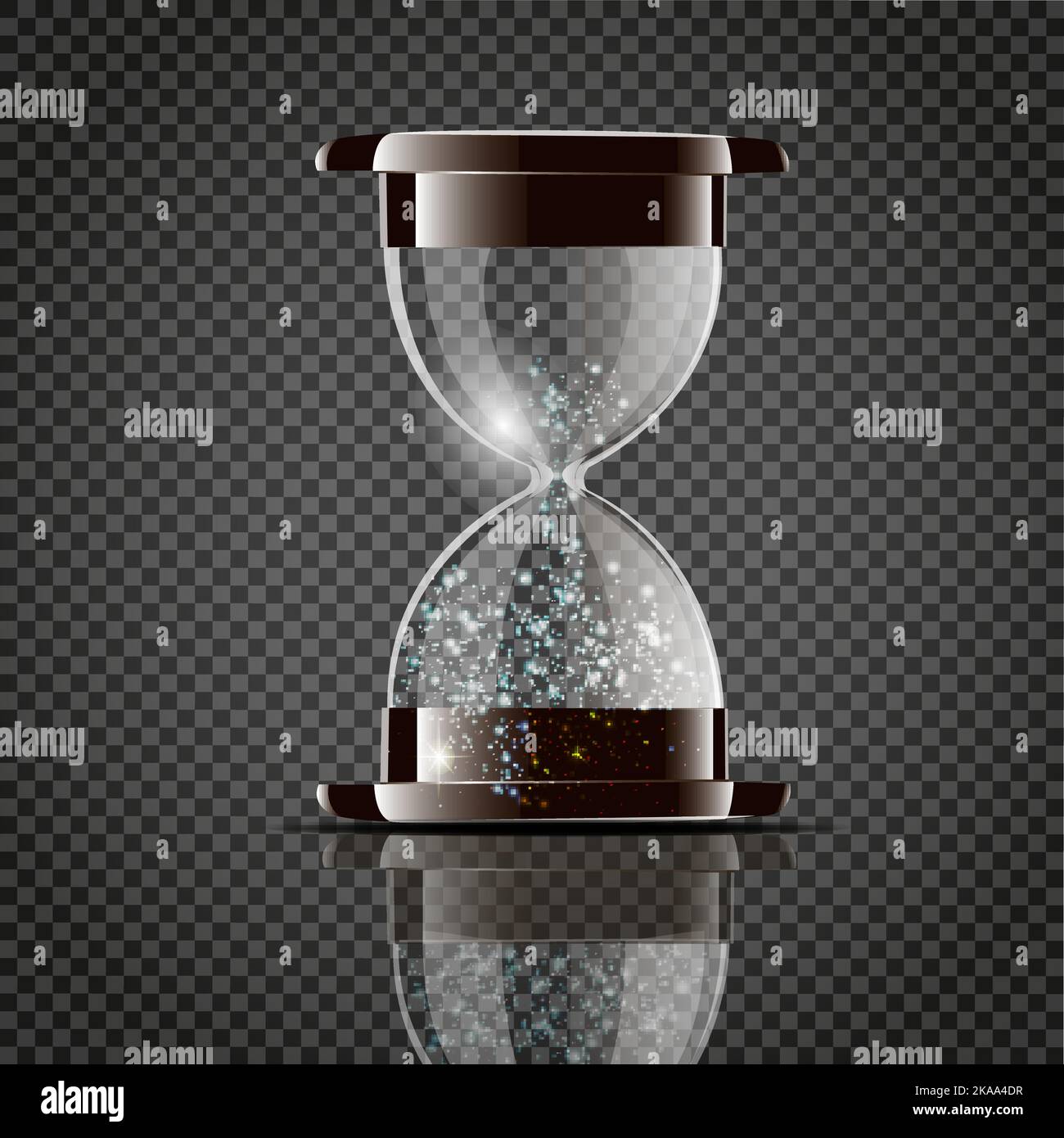True transparent sand hourglass isolated on white background. Simple ...