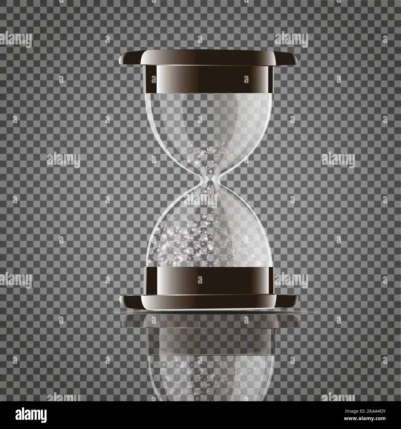 True transparent sand hourglass isolated on white background. Simple ...