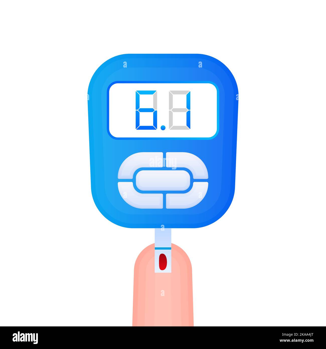 Poster with Glucometer icon. Device for testing and monitoring level of ...