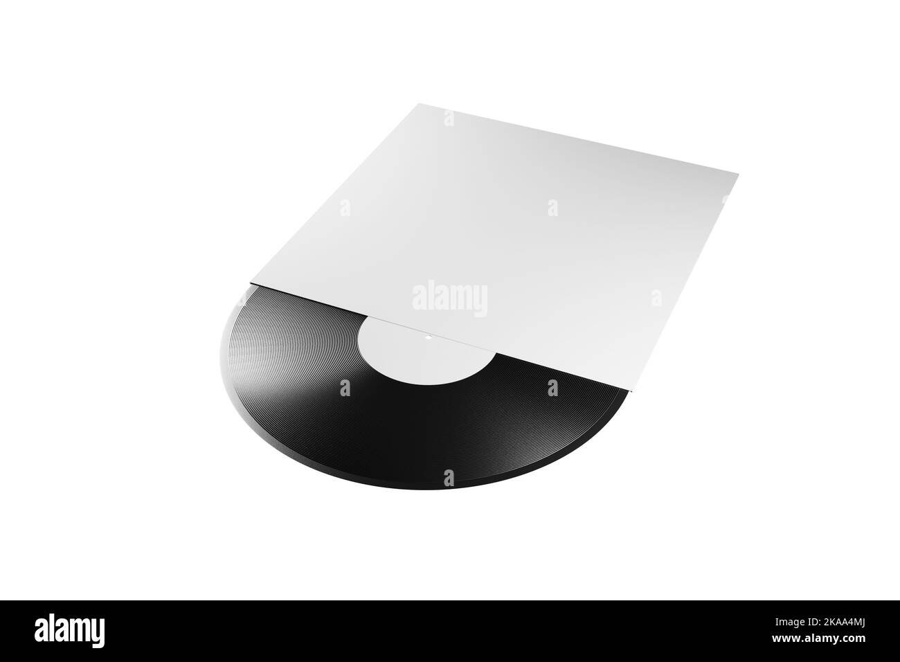 Mockup of a vinyl record and box on white background 3d render Stock ...
