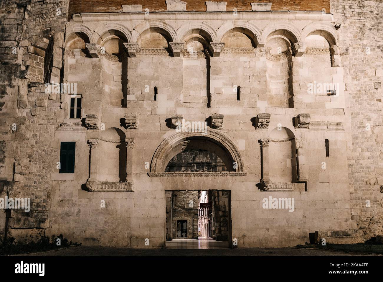 A beautiful view of the Golden gates of Diocletian's Palace in Split ...