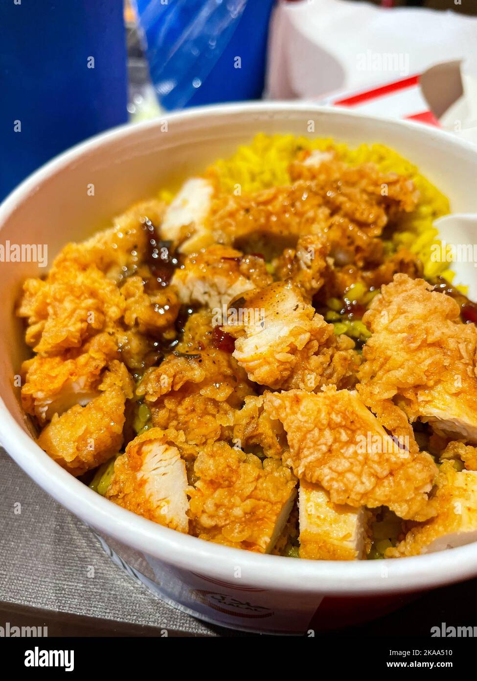 Bowl of KFC Rizo meal inside Stock Photo - Alamy