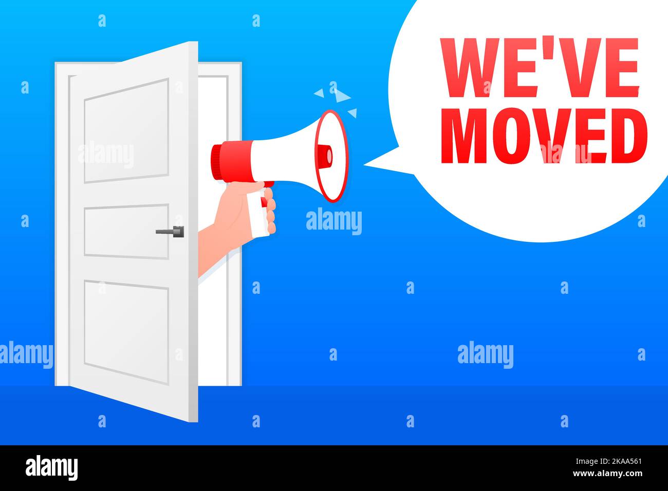 Moved badge megaphone icon hi-res stock photography and images - Alamy