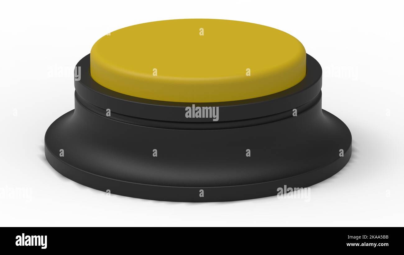 yellow button isolated illustration 3d render Stock Photo - Alamy