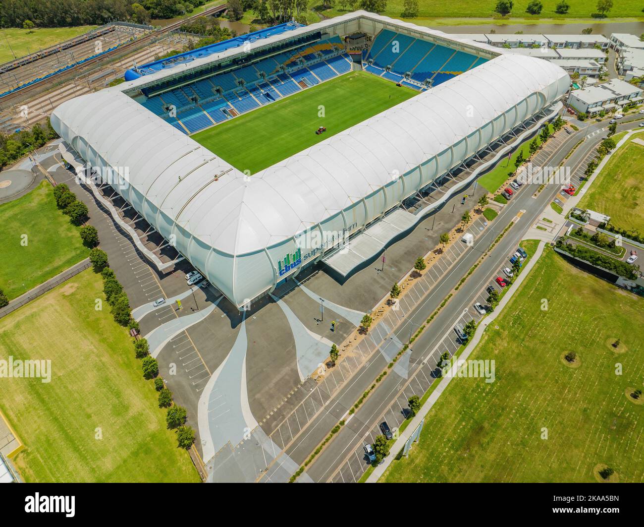 A bird's eye view of the Cbus Super Stadium in Robin, Australia Stock ...