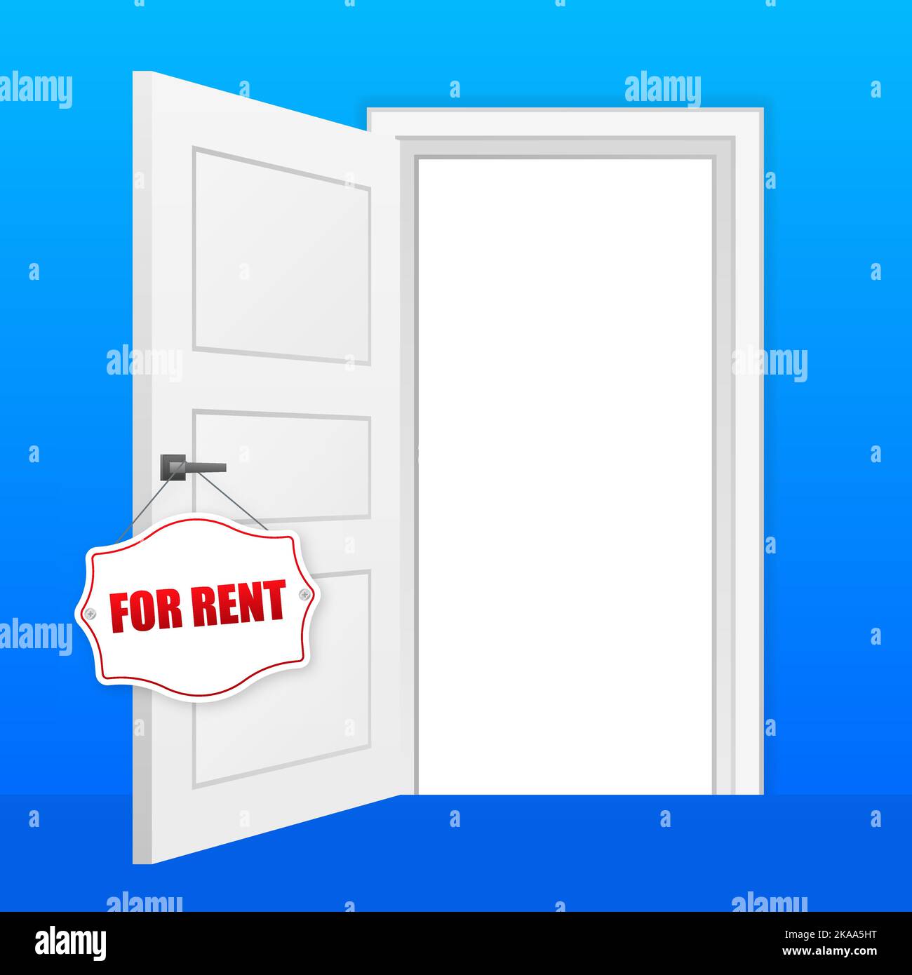 For rent stamp in flat style on red background. Vector flat design ...