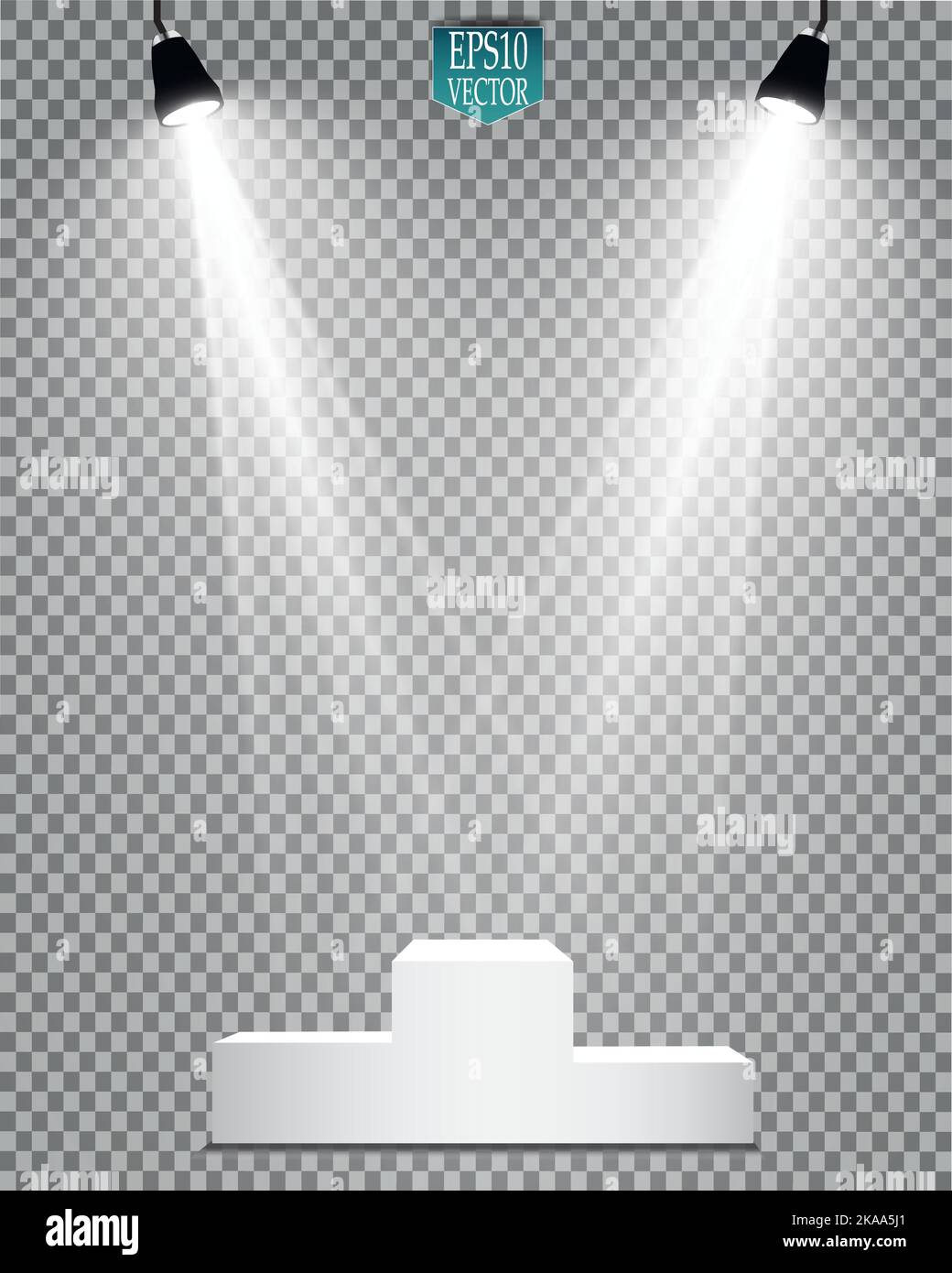 Empty winners podium with first, second and third place for award ...