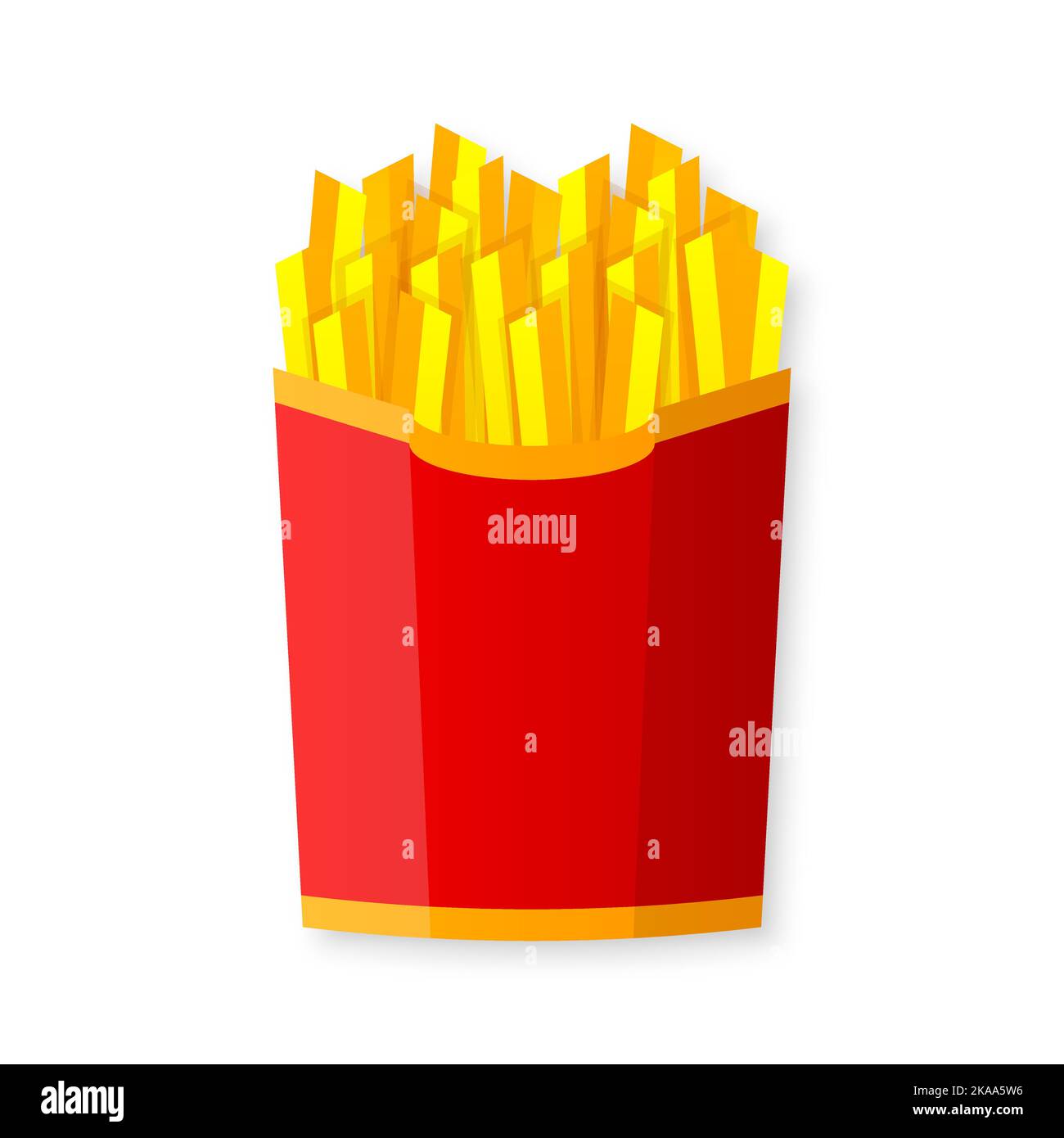 French potato pack box. Cartoon fastfood fry potato isolated flat ...