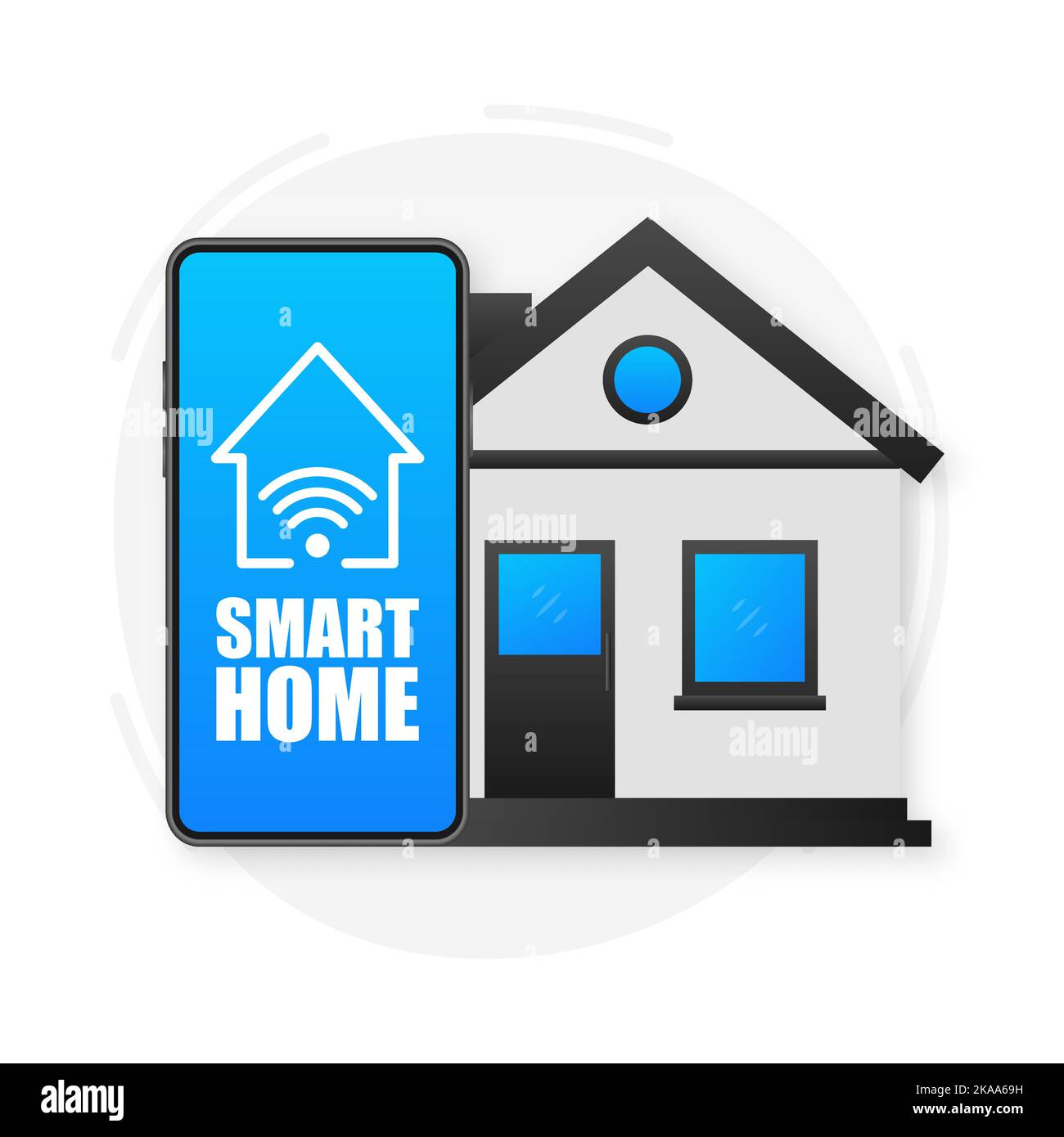 Smart Home concept. Automation concept. Smart home on light background ...