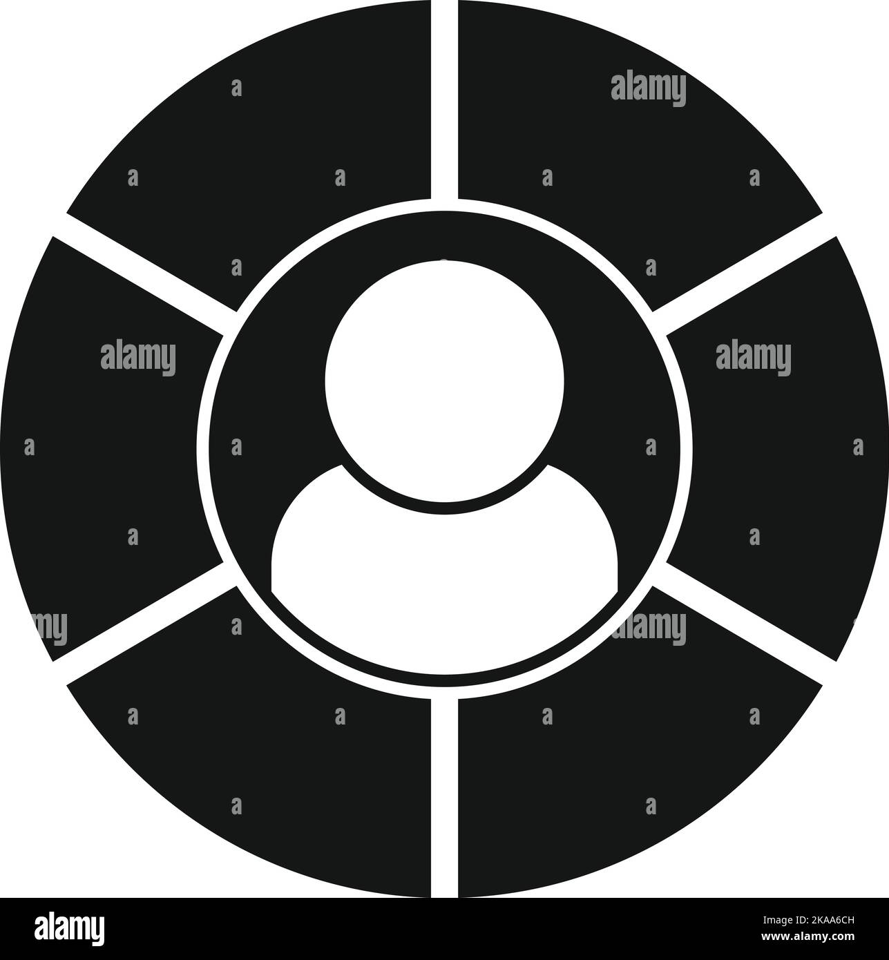 Pie chart segment icon simple vector. Market target. Business share ...