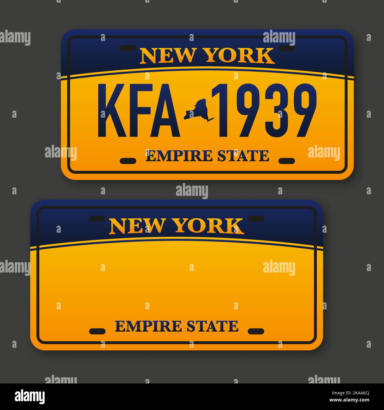 Retro car plate for banner design. New York state. Isolated vector ...