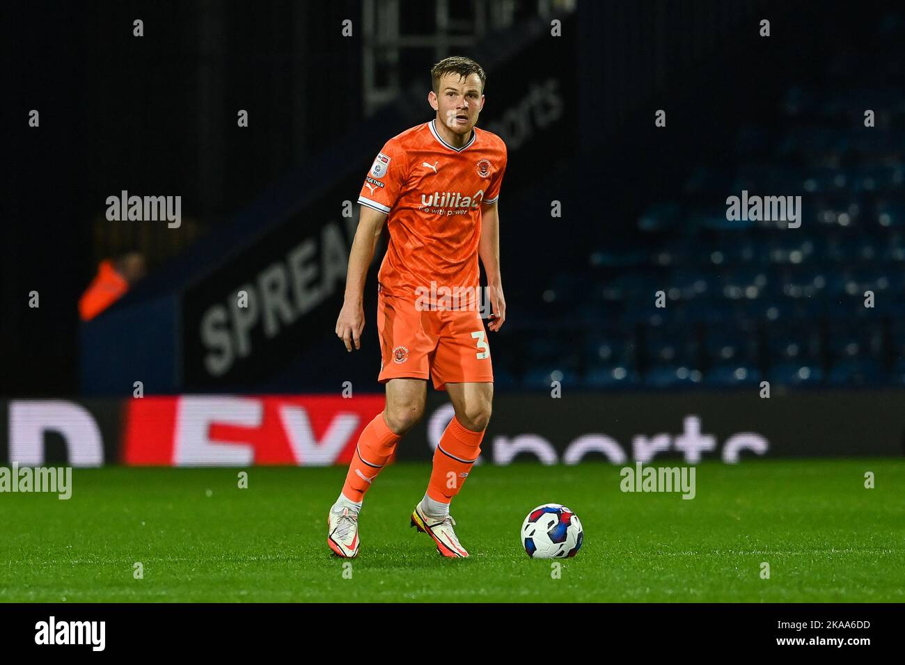 Jordan Thorniley #34 of Blackpool during the Sky Bet Championship match ...