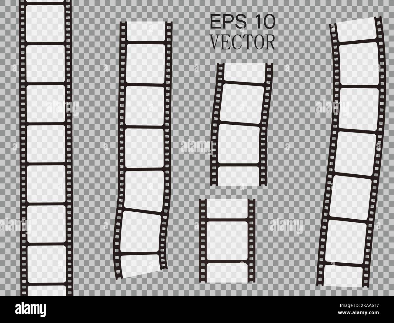Set of vector film strip isolated on transparent background Stock ...